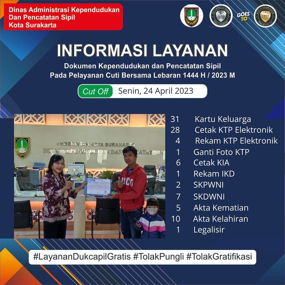 Disdukcapil Surakarta Terbitkan 96 Dokumnen Saat Layanan Cuti Bersama Pasca Lebaran ...